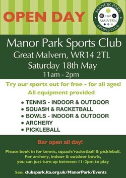 Manor Park Sports Club Open Day Malvern Hills, Worcestershire, UK ...